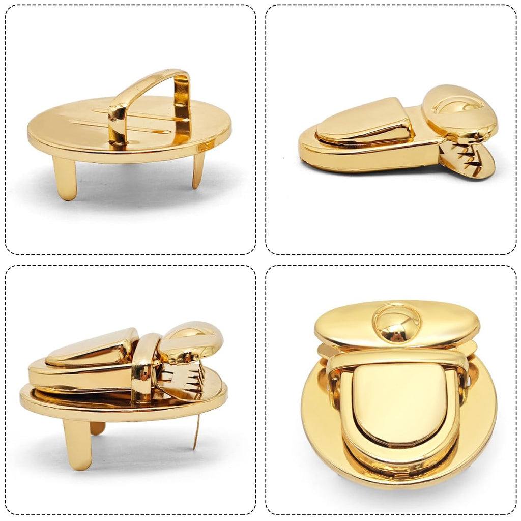 10 PCS Big Round Tuck Lock Purse with Light Gold Alloy Buckle Fastener ...