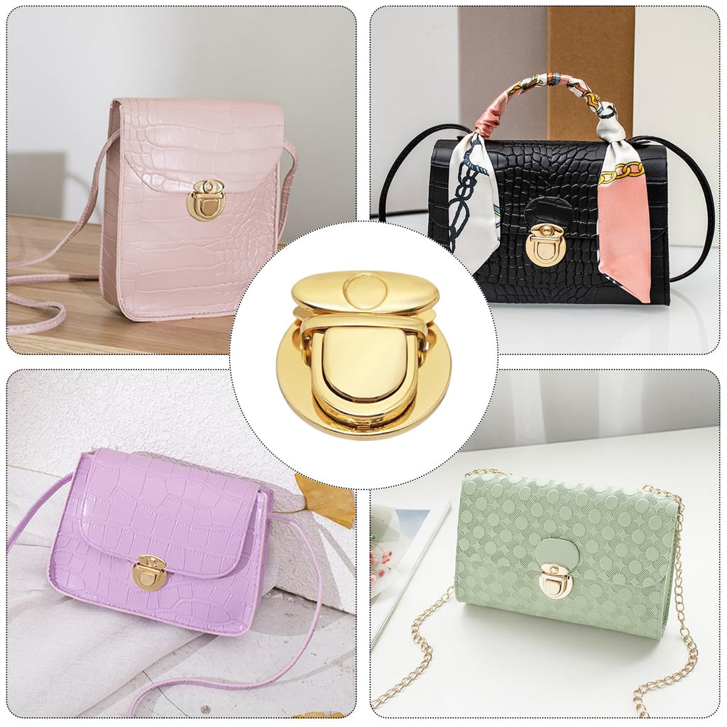 10 PCS Big Round Tuck Lock Purse with Light Gold Alloy Buckle Fastener ...